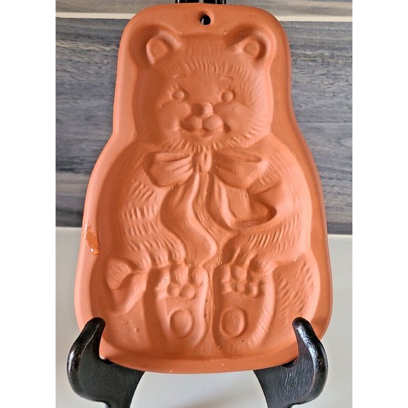 Kitchen | Vintage Terra Cotta Cookie Press Bear With Bow | Poshmark